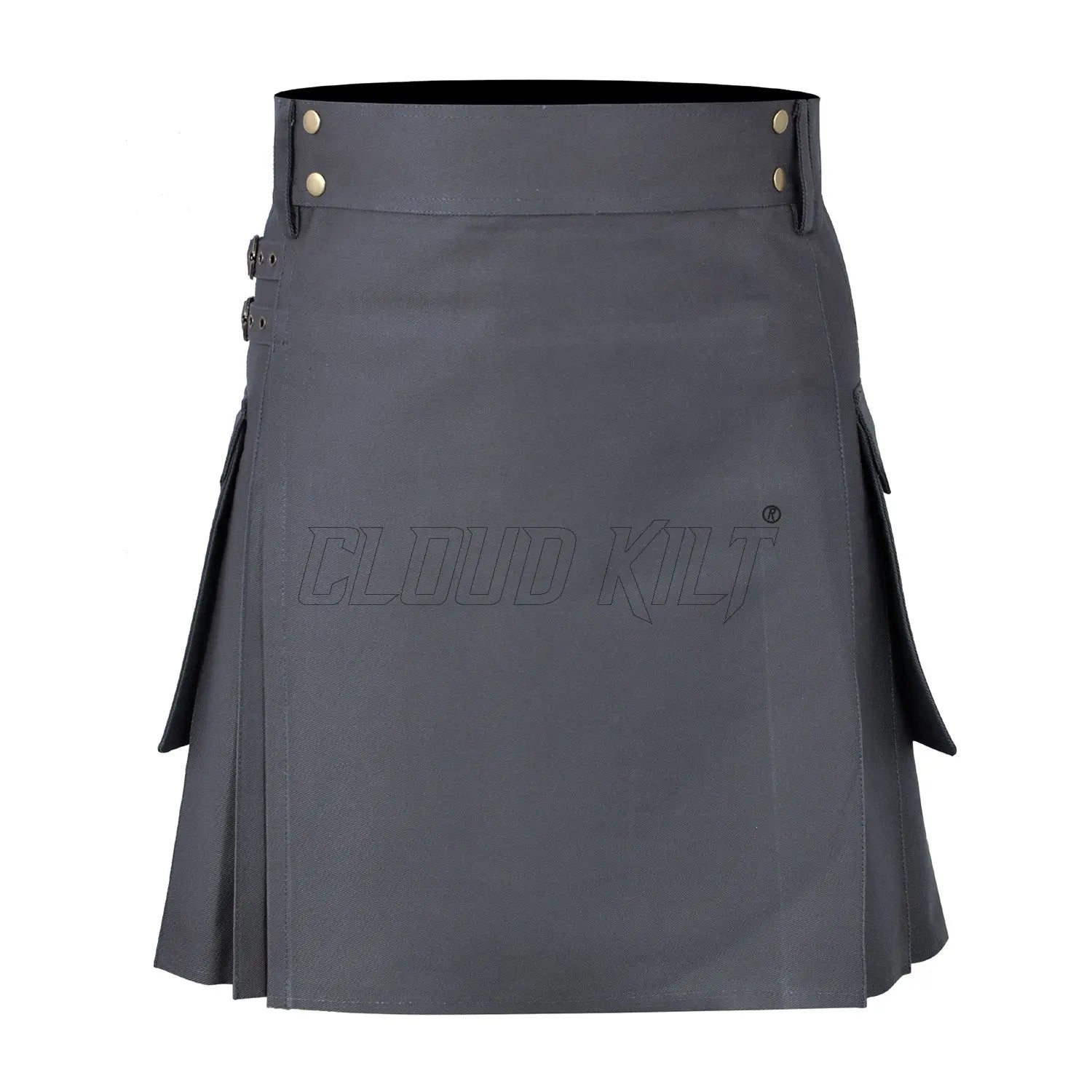 Deluxe Modern Grey Utility Kilt For Men - CLOUD KILT