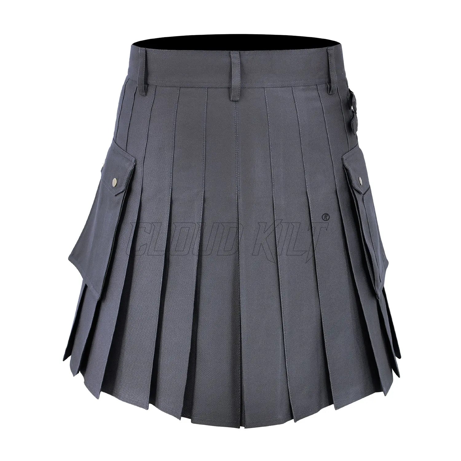 Deluxe Modern Grey Utility Kilt For Men - CLOUD KILT