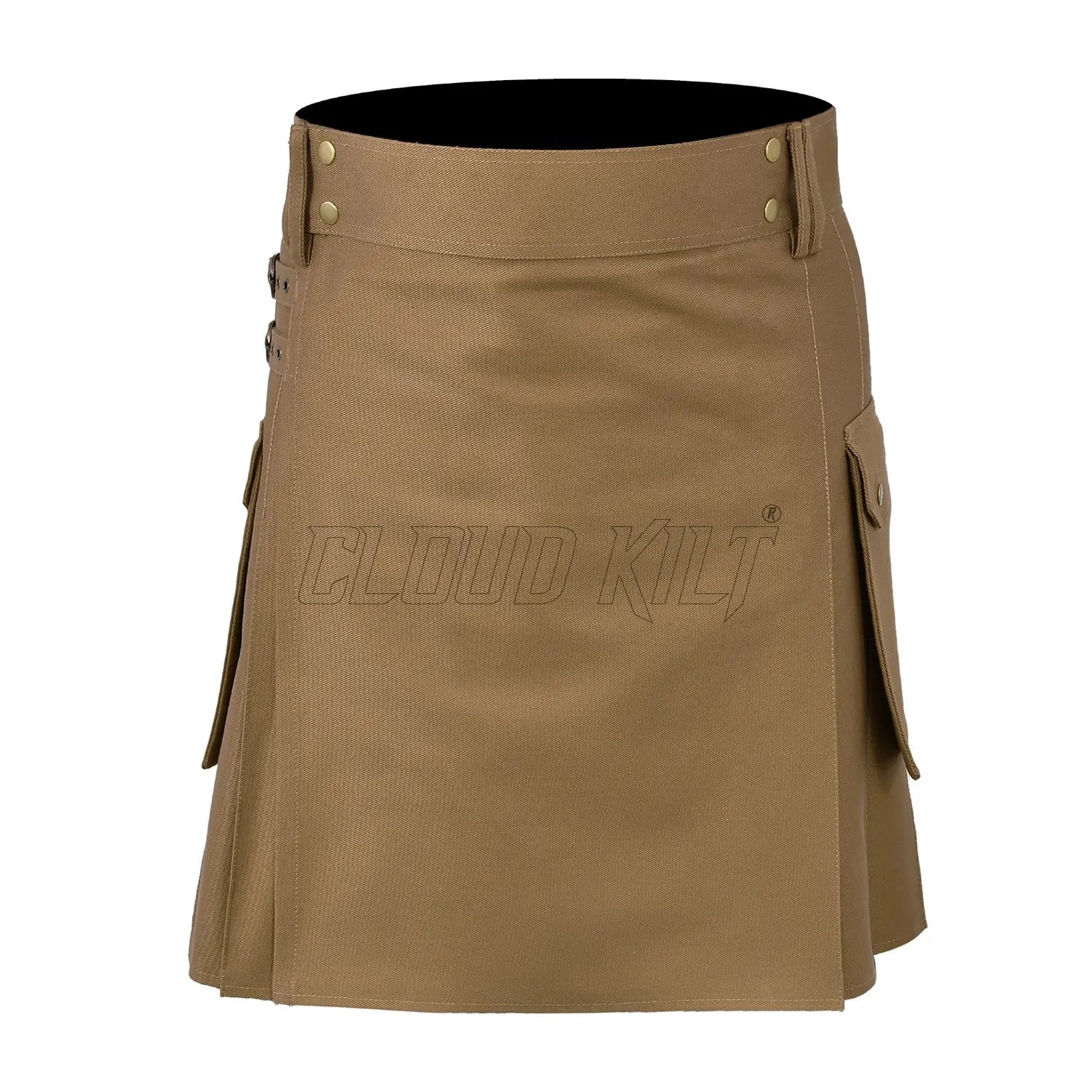 Deluxe Modern Khaki Utility Kilt For Men - CLOUD KILT
