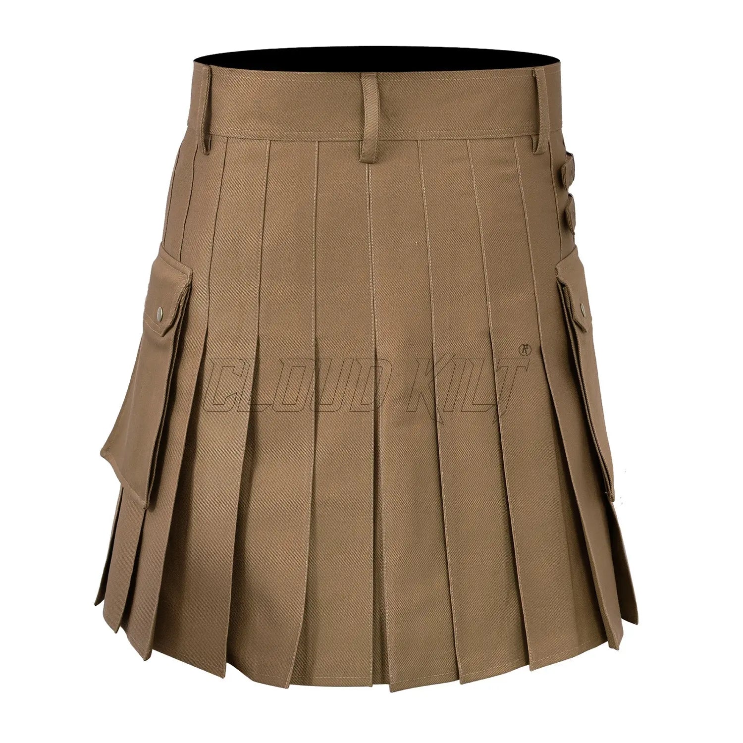 Deluxe Modern Khaki Utility Kilt For Men - CLOUD KILT