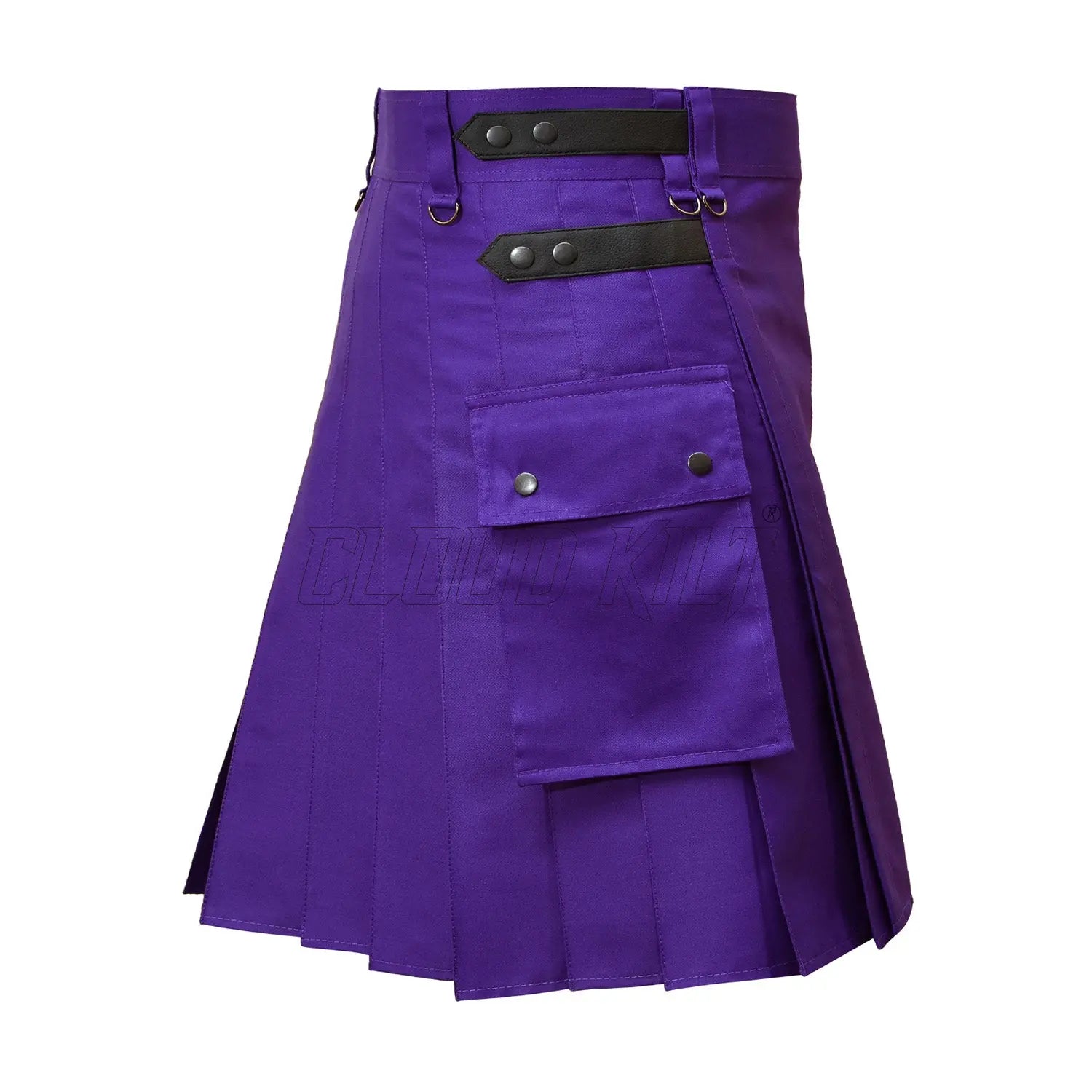 Deluxe Modern Purple Utility Kilt For Men - CLOUD KILT