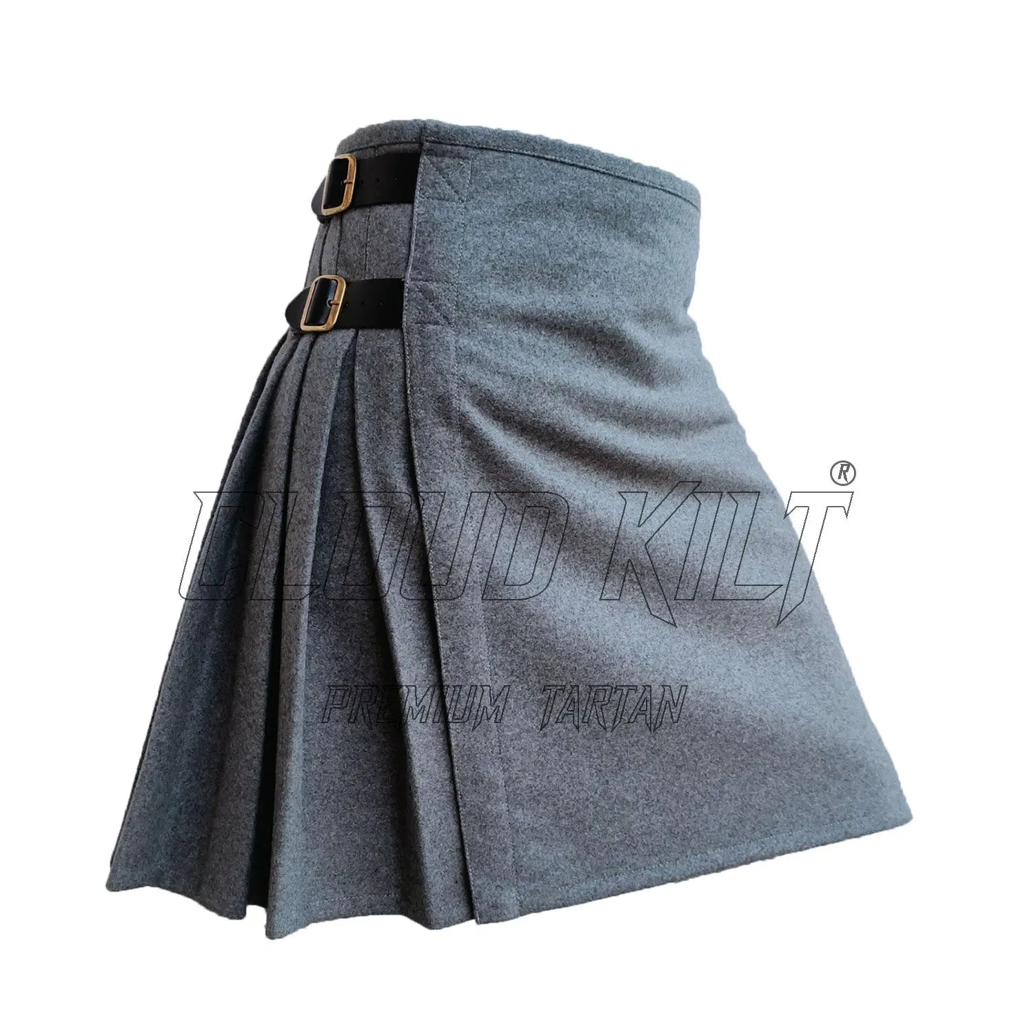 Gray Wool Tartan Kilt | High-Quality - CLOUD KILT
