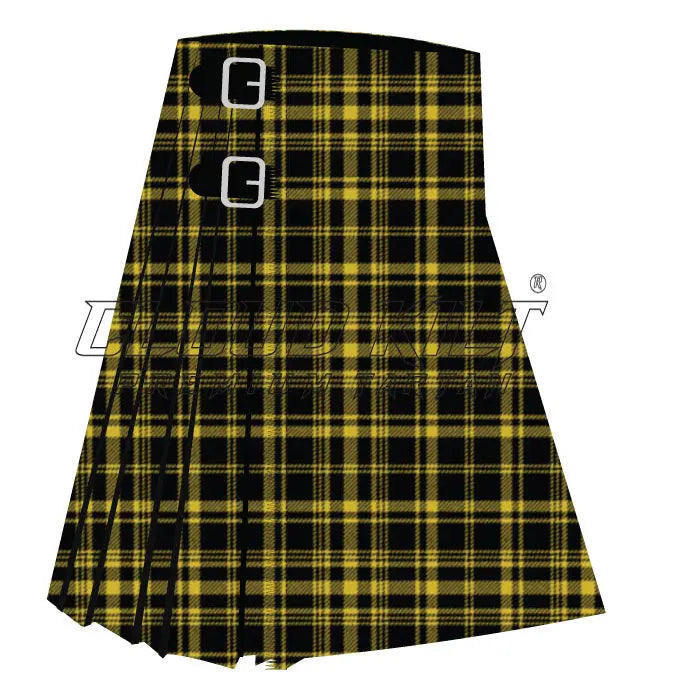 Justus Yellow & Black Premium Tartan Kilt - CLOUD KILT