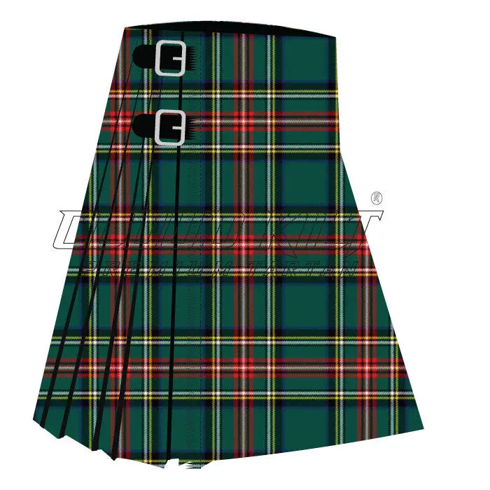 King George VI Green Stewart Modern Premium Tartan Kilt - CLOUD KILT