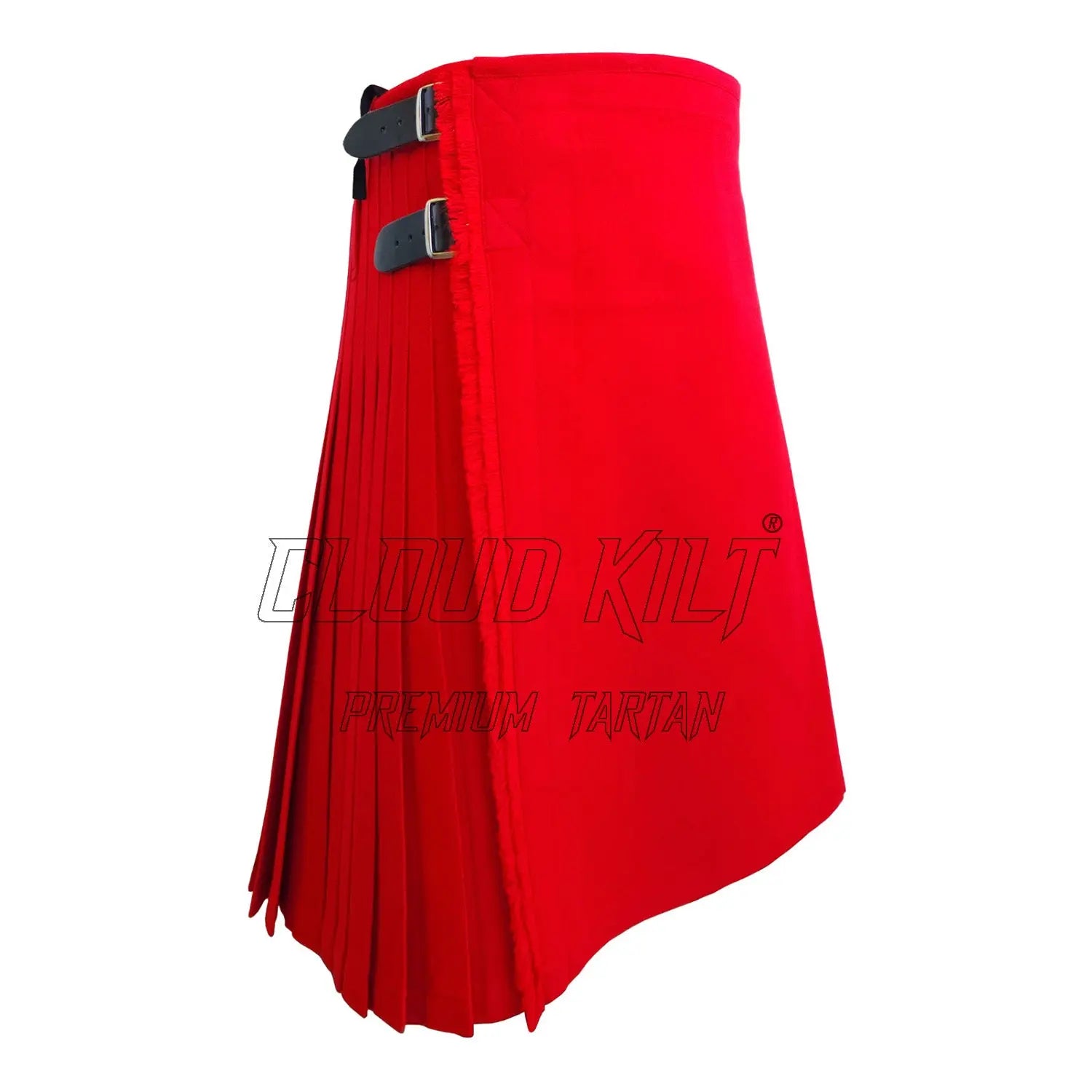 Solid Red Tartan Kilt For Men | High-Quality- CLOUD KILT