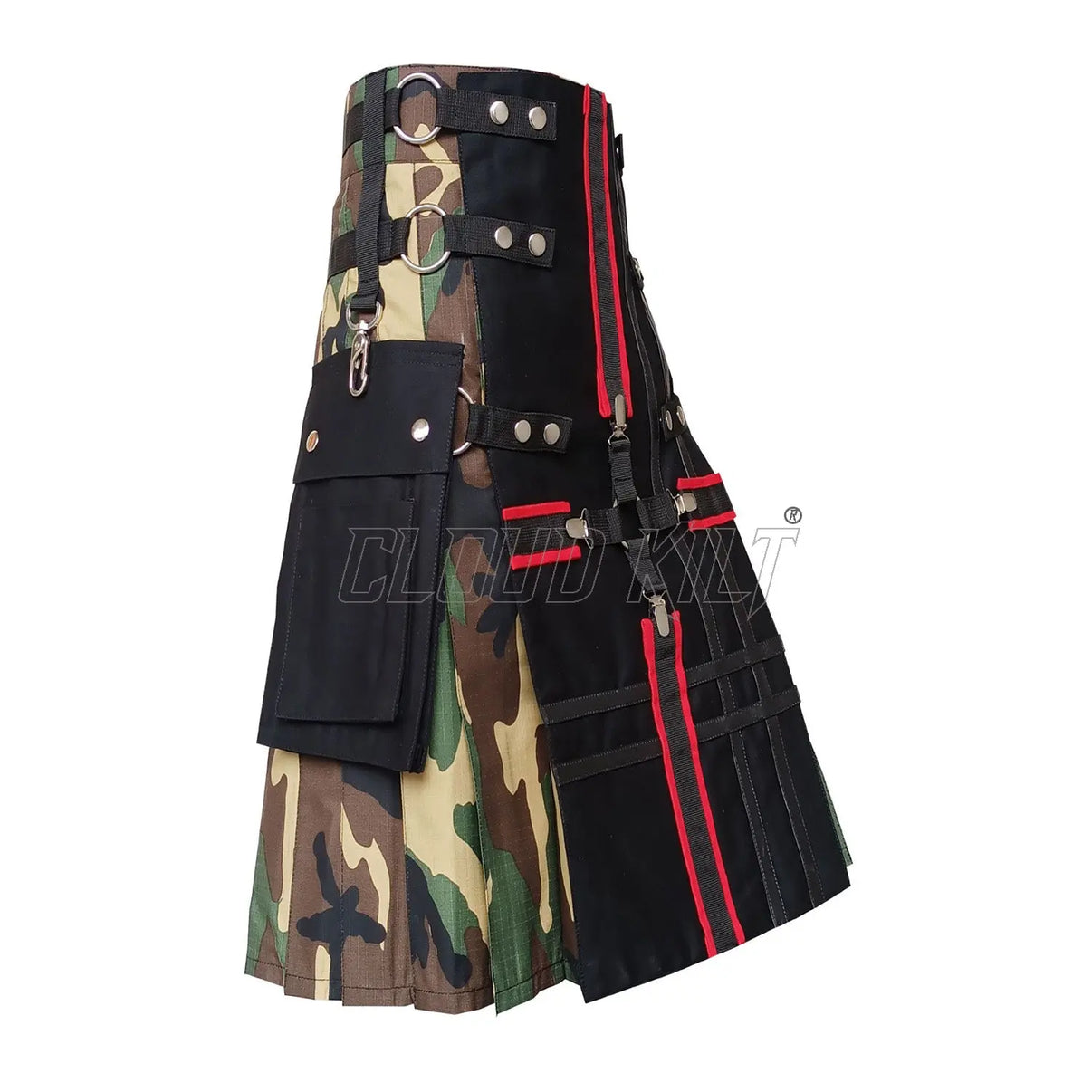 Woodland Camo Tactical Fashion Kilt | High-Quality - CLOUD KILT